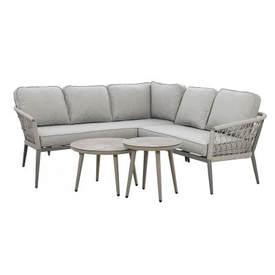 Maze Monaco Cool Linen Small Corner Garden Sofa Set by Choice Furniture ...