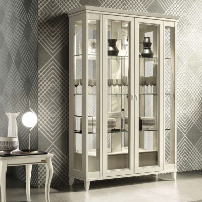 Camel Giotto Bianco Antico Italian 2 Door Vitrine with Drawer by Choice ...
