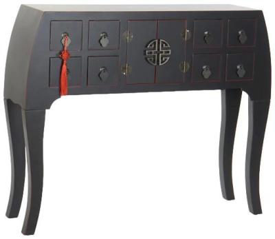 Isla Black Multi Drawer Console Table - 2 Doors by Choice Furniture ...