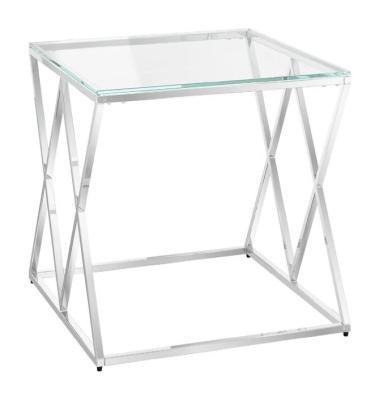 Victor Glass and Chrome Side Table by Choice Furniture Superstore | ufurnish.com