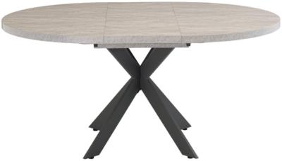 Rimini Light Grey 4-6 Seater Round Extending Dining Table - 120cm-160cm ...