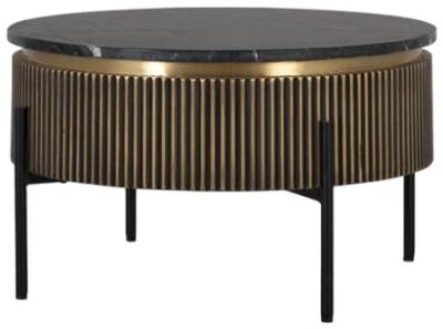 Stephen Mango Wood and Marble Round Coffee Table by Choice Furniture ...