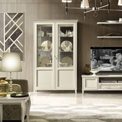 Camel Giotto Bianco Antico Italian 2 Door Display Cabinet by Choice ...