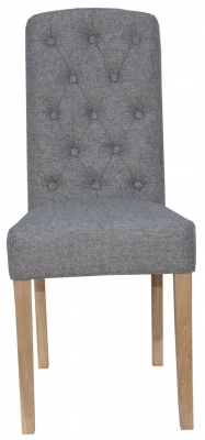 Light Grey Fabric Button Back Dining Chair (Sold in Pairs) by Choice ...
