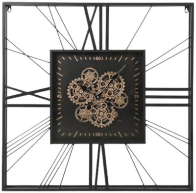 Apollo Black and Golden Metal Square Wall Clock - 80cm x 80cm by Choice ...