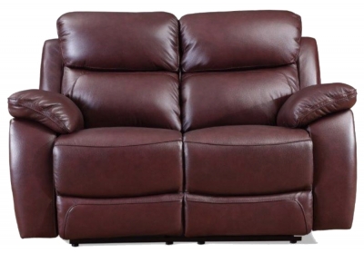 Rivoli Burgundy Leather 2 Seater Recliner Sofa by Choice Furniture ...