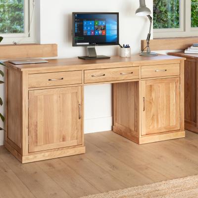 Martin Oak 2 Door 3 Drawer Office Desk by Choice Furniture Superstore ...