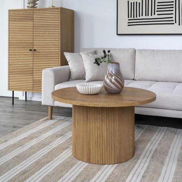 Boavista Natural Wood Fluted Round Coffee Table by Choice Furniture ...