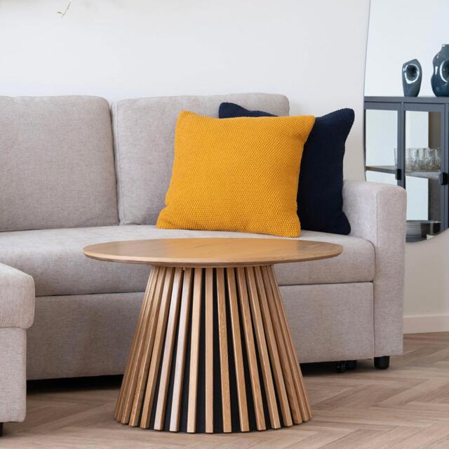 Osaka Oak Round Coffee Table with Slatted Base by Choice Furniture ...