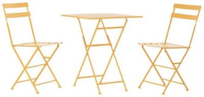 Mustard Metal Folding Square Dining Set with 2 Chairs by Choice ...