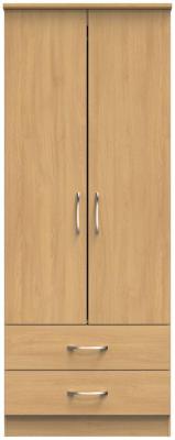 Eve Oak Effect 2 Door 2 Drawer Double Tall Wardrobe by Choice Furniture ...