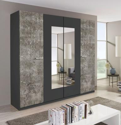 Rauch Borba Grey 4 Door Mirror Wardrobe by Choice Furniture Superstore ...