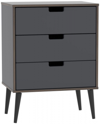 Shanghai Graphite 3 Drawer Small Chest with Wooden Legs by Choice ...