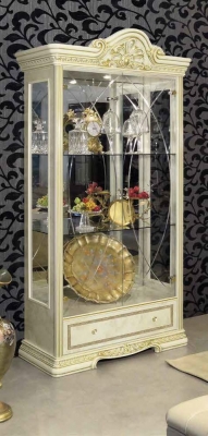Camel Leonardo Ivory Gloss and Gold Italian 2 Door Vitrine by Choice ...