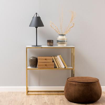 Alisma White Marble Effect Console Table with Gold Legs by Choice ...
