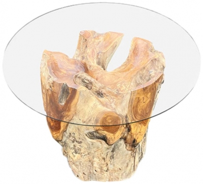 Root Round Lombok Coffee Table Extra Small With 70cm Glass by Choice ...