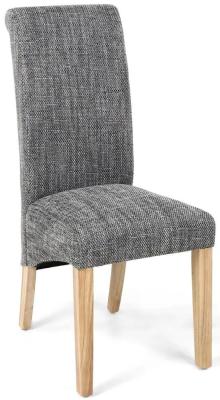 2 x Karta Tweed Grey Scroll Back Dining Chair by Choice Furniture ...
