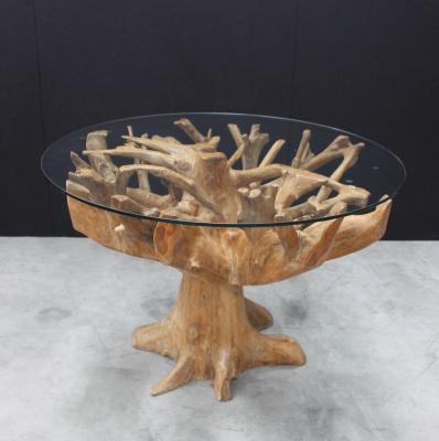 Tree Root Glass Top 110cm Round Dining Table by Choice Furniture ...