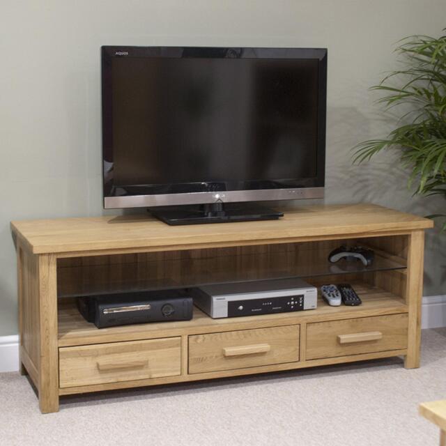 Mobel Oak 3 Drawer Small Plasma TV Unit by Choice Furniture Superstore ...