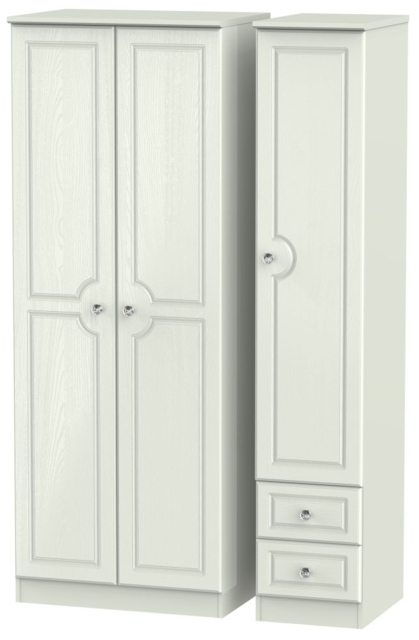 Crystal Tall Triple Wardrobe - 3 Door - RHF 2 Drawers - Cashmere by ...