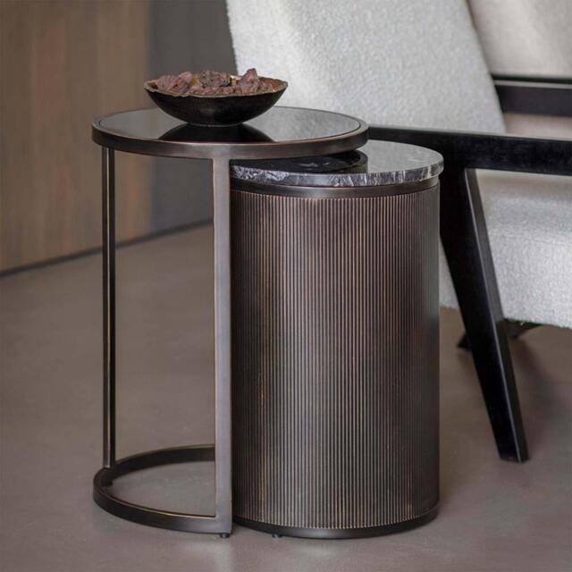 Libra Belvedere Black Nest of 2 Round Side Tables by Choice Furniture ...