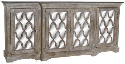 Scandi Mango Wood and Mirror Extra Large Sideboard - 4 Doors by Choice Furniture Superstore ...