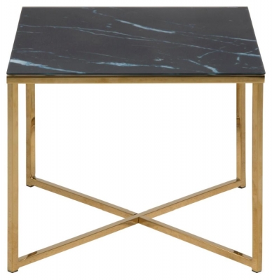 Alisma Black Marble Effect Square Side Table by Choice Furniture ...
