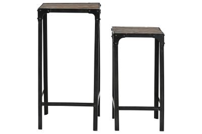 Natural Wooden Set of 2 Square Side Tables by Choice Furniture ...