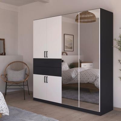 Rauch Maika 181cm 6 Door Combi Wardrobe - H 197cm - Metallic Dark Grey ...