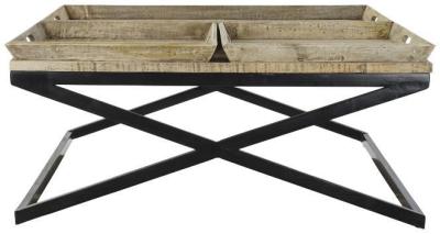 Rustic Industrial Square Coffee Table with Tray Top by Choice Furniture ...