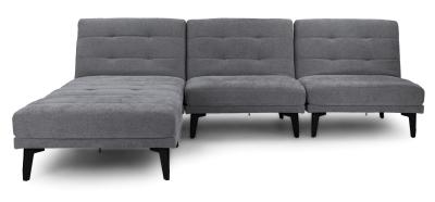 Calina Dark Grey Fabric Universal Click Clack Chaise Corner Sofabed by ...