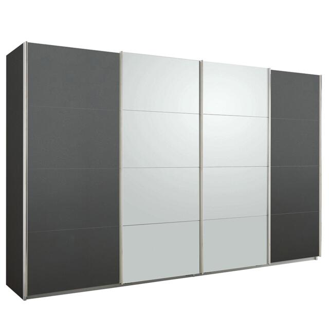 Rauch Syncrono 361cm 4 Door Sliding Wardrobe - Metallic Dark Grey and ...