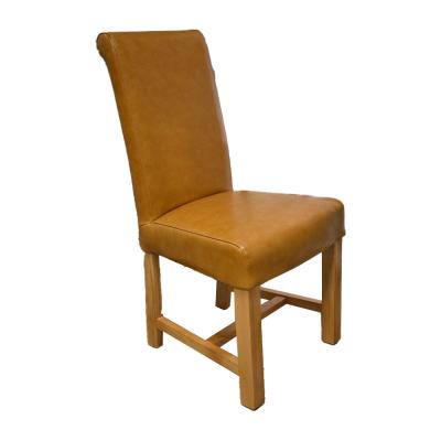2 x Erving Scroll Tan Bycast Leather Dining Chair by Choice Furniture ...