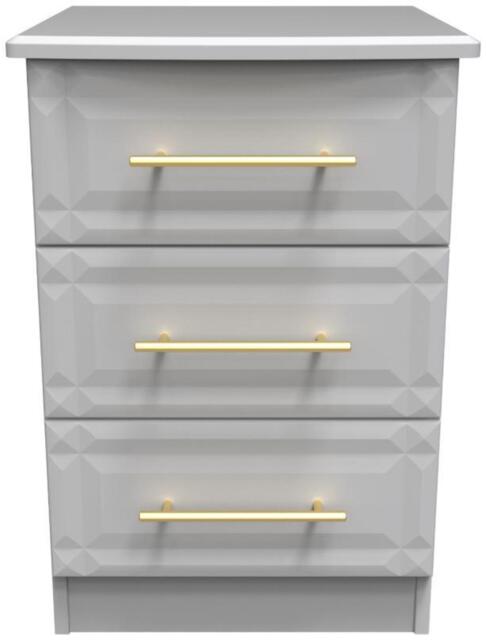 Faye Grey 3 Drawer Bedside Cabinet by Choice Furniture Superstore ...