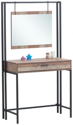 Industrial Rustic Oak Effect Dressing Table with Mirror by Choice ...