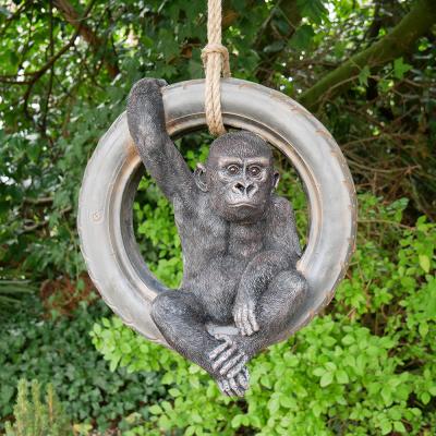 Gorilla on Tyre Swing Statue - Set of 2 by Choice Furniture Superstore ...