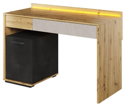 Noah Oak Effect Desk with LED Light by Choice Furniture Superstore ...