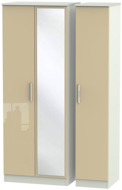 Knightsbridge Mushroom and Cashmere Matt 3 Door Tall Triple Wardrobe ...