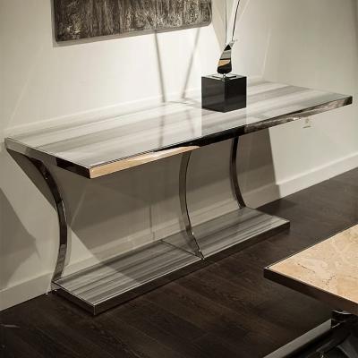 Aurora Marble Console Table with Stainless Steel Base - Variation Available by Choice Furniture ...
