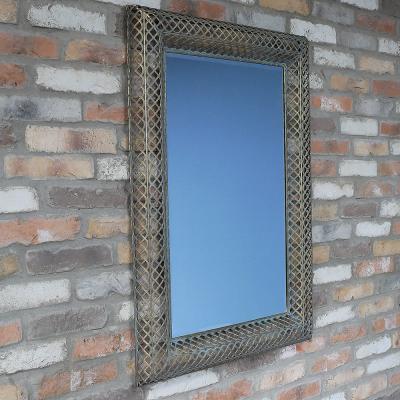 Rustic Gold Metal Rectangular Wall Mirror - Set of 2 by Choice ...