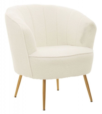 Paula White Channel Armchair with Gold Metal Legs by Choice Furniture ...