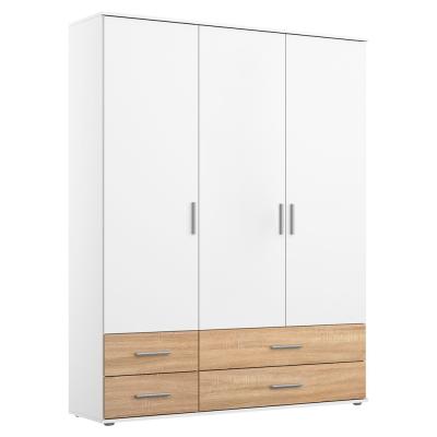 Rauch Rasant Extra 127cm 3 Door Wardrobe with 4 Drawers - Alpine White ...