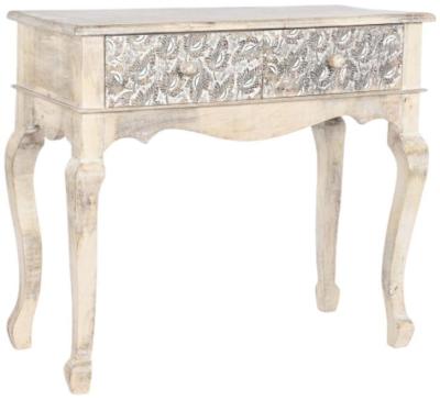 Hofin White Mango Wood 2 Drawer Console Table by Choice Furniture ...