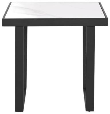 Urban White Ceramic and Black Metal Square Side Table by Choice ...