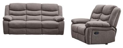 Sorrento Brown Fabric 3+2 Seater Recliner Sofa Set by Choice Furniture ...