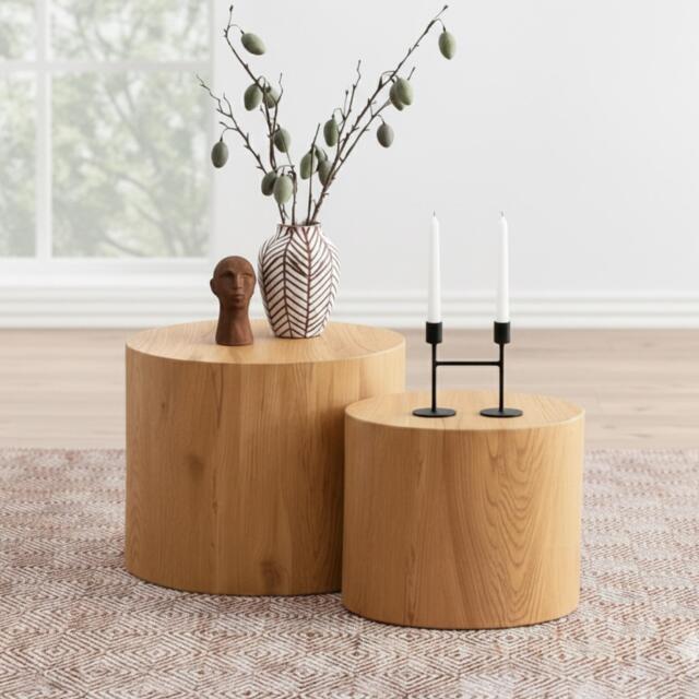Mice Oak Oval Coffee Table - Set of 2 by Choice Furniture Superstore ...