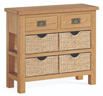 Salisbury Premium Oak Console Table with Baskets by Choice Furniture ...