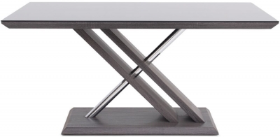 Xavi Grey Glass Top 6 Seater Dining Table with X Pedestal Base by ...