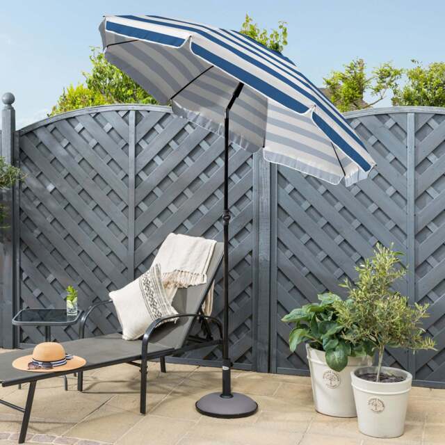 Striped Beach Parasol - Christow by Christow | ufurnish.com