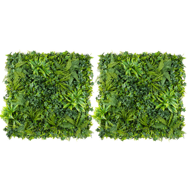 Artificial Evergreen Living Wall Panels (4 x 50cm) by Christow ...